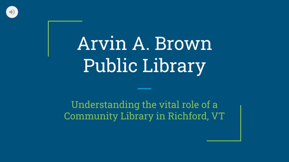 LIBRARY SLIDE SHOW – Arvin A. Brown Public Library